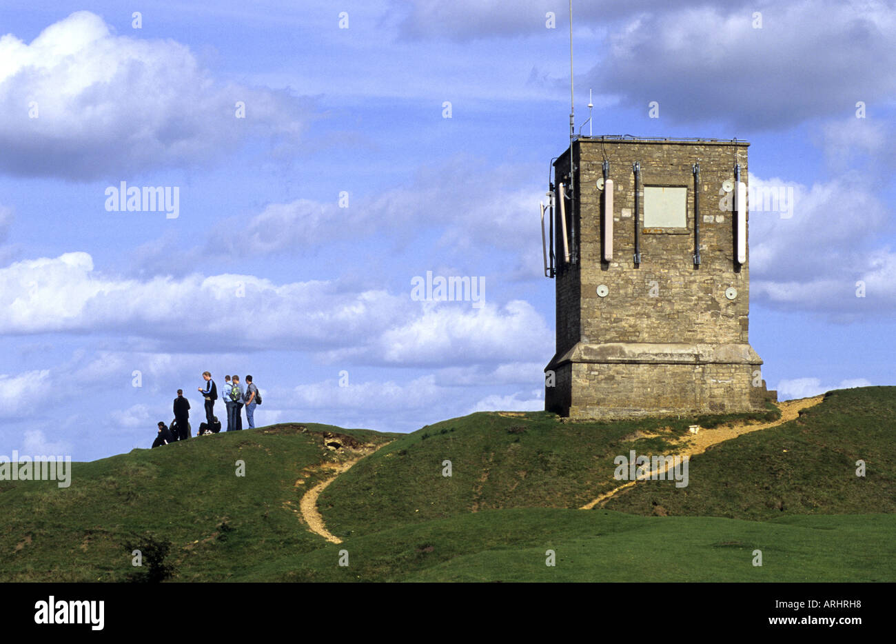 People on top of Bredon Hill, Worcestershire, England, UK Stock Photo ...