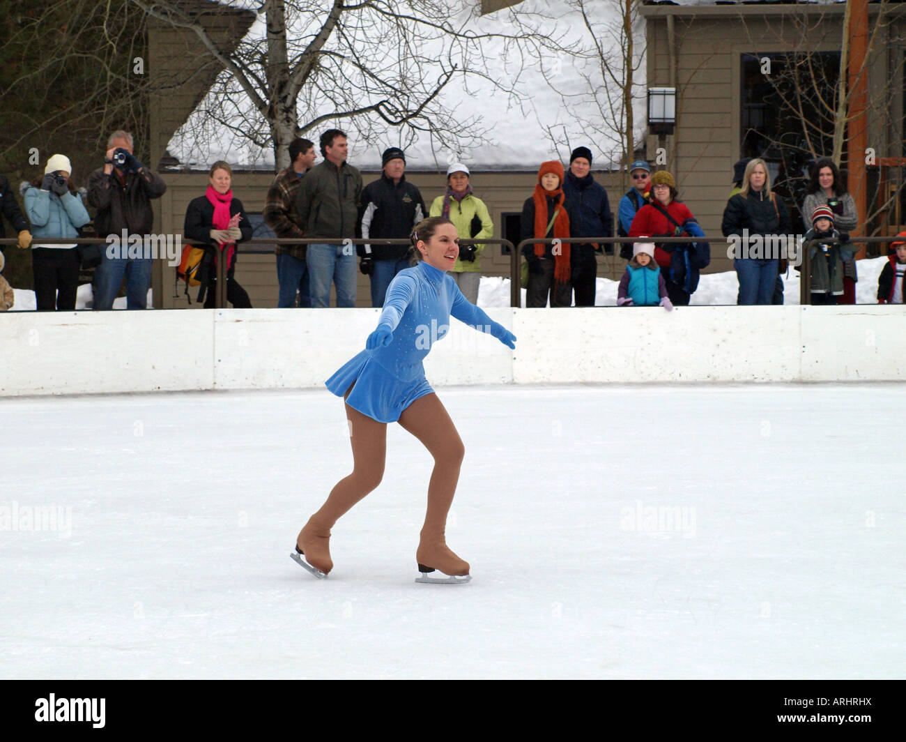 An ice skater performs at Winterfest a winter festival held at the ice ...