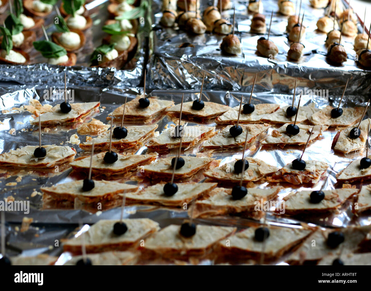 Selection of canapes at buffet in London restaurant Stock Photo - Alamy