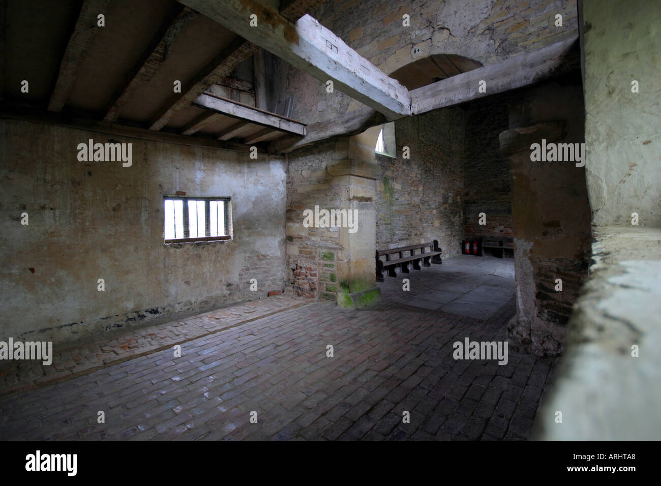 Interior of Oddas chapel Deerhurst Gloucestershire UK Stock Photo - Alamy
