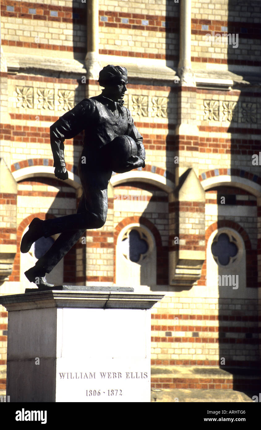 William Webb Ellis statue, Rugby, Warwickshire, England, UK Stock Photo ...