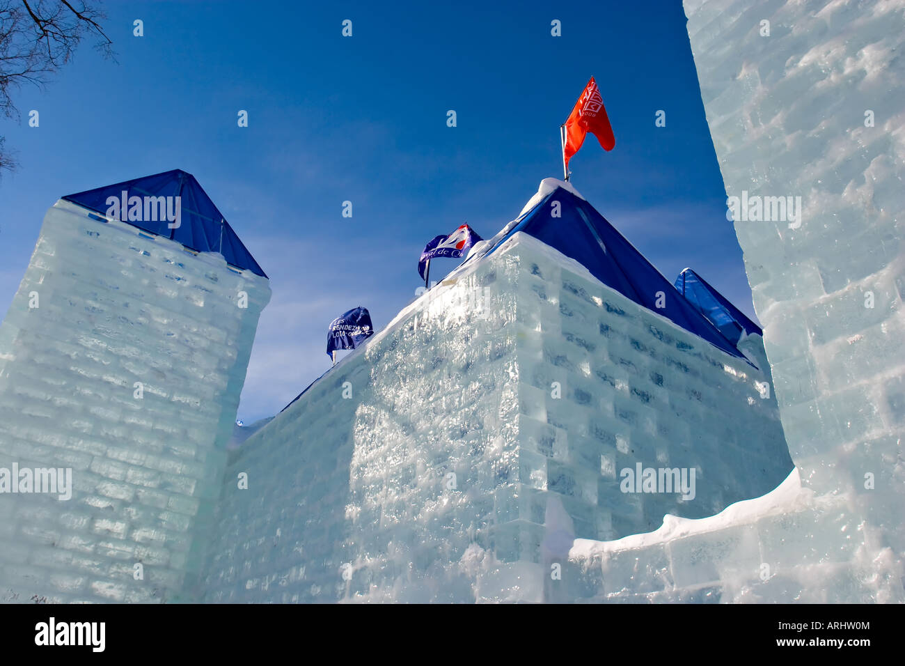 The Ice castle of the 2008 Quebec winter carnival Stock Photo - Alamy