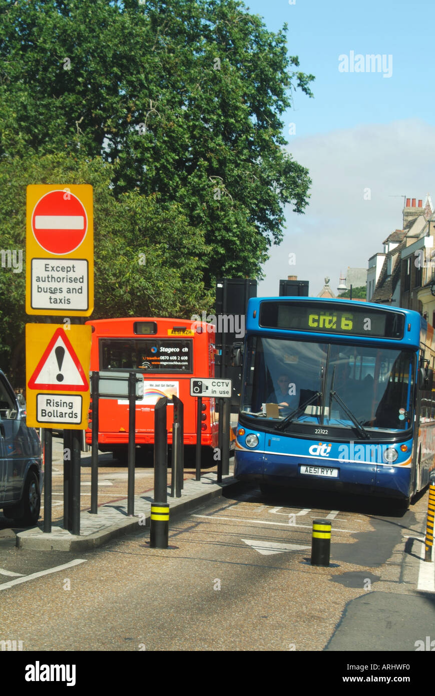 Cambridge university town Citi bus entering restricted traffic zone ...