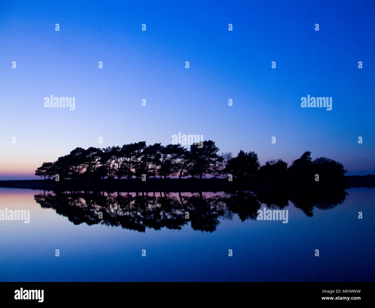 Hatchet Pond sunset New Forest Hampshire UK Stock Photo - Alamy