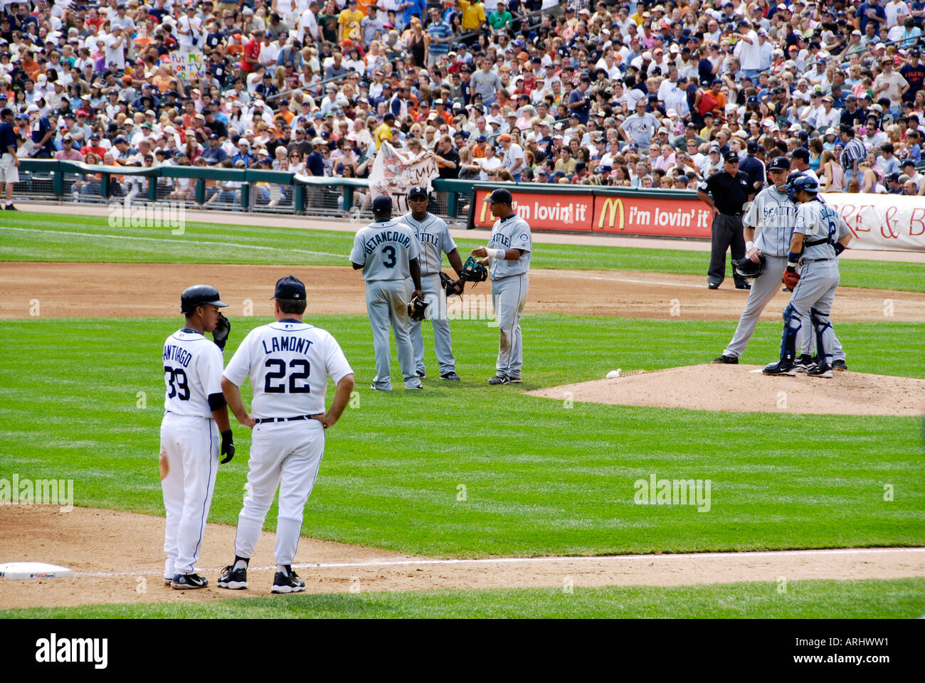 Detroit Tiger Professional Major League Baseball game at Comerica Park ...