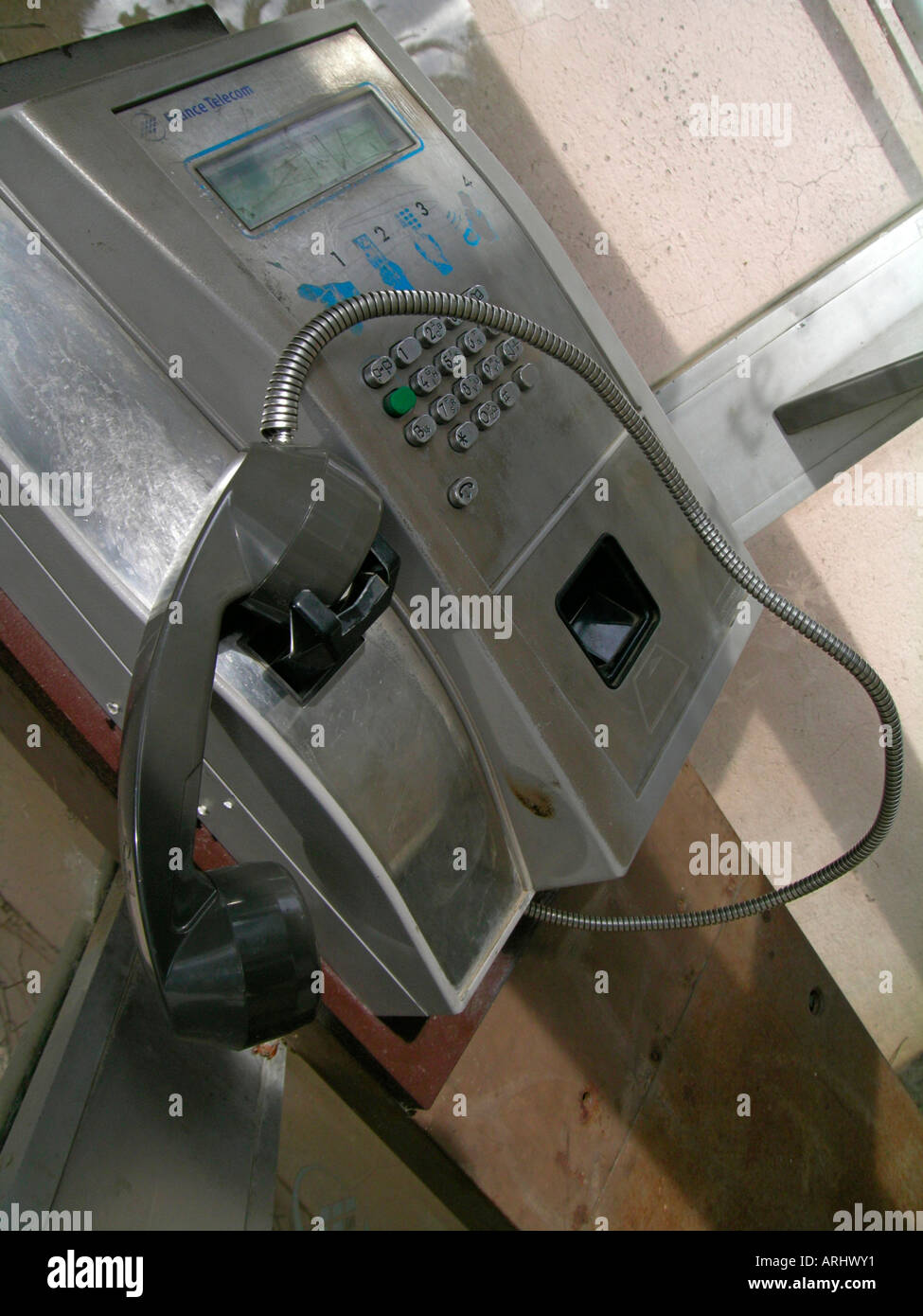 telephone of the company France Telecom made of stainless steel out of ...