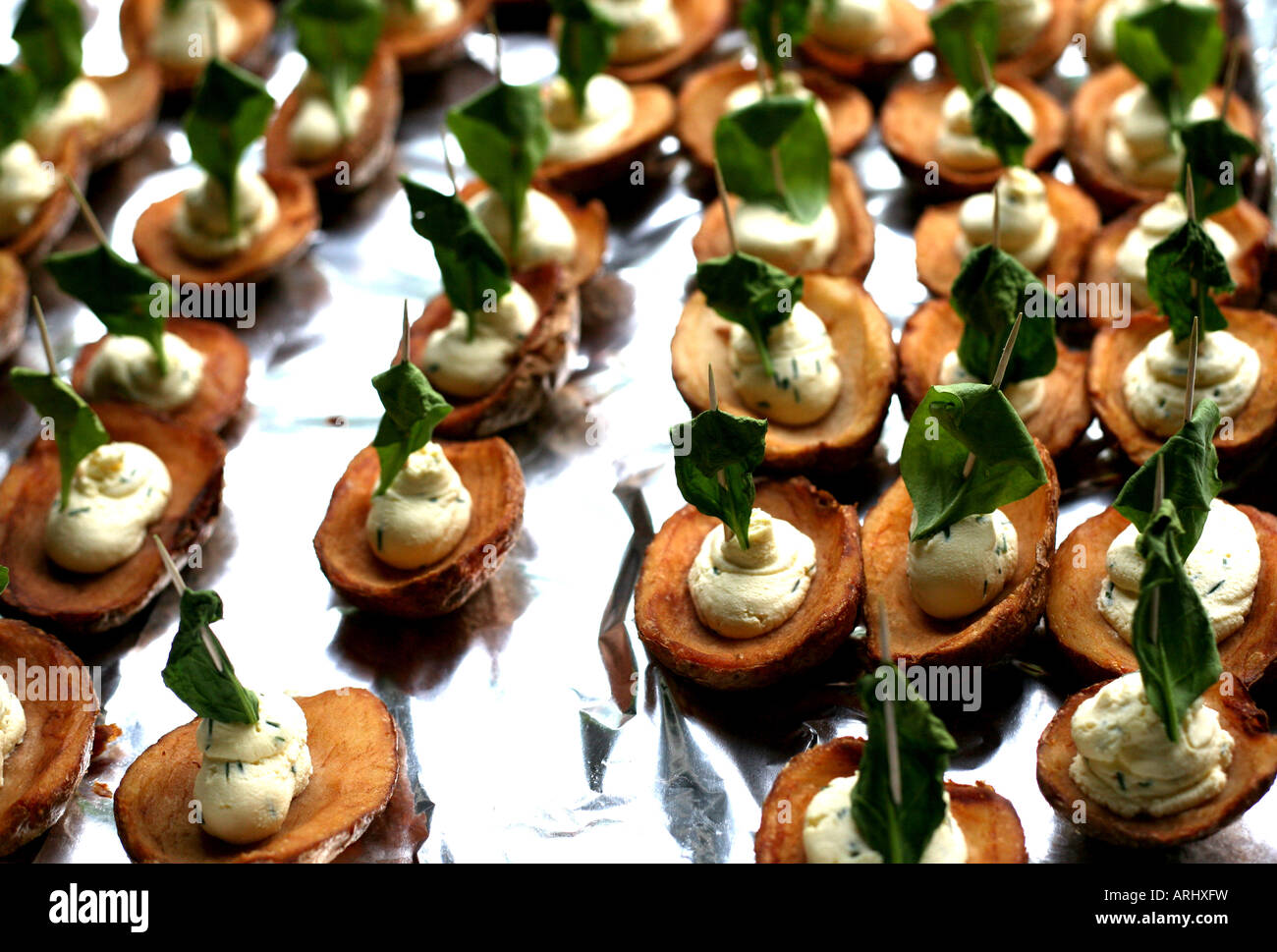 Canapes in London restaurant Stock Photo - Alamy
