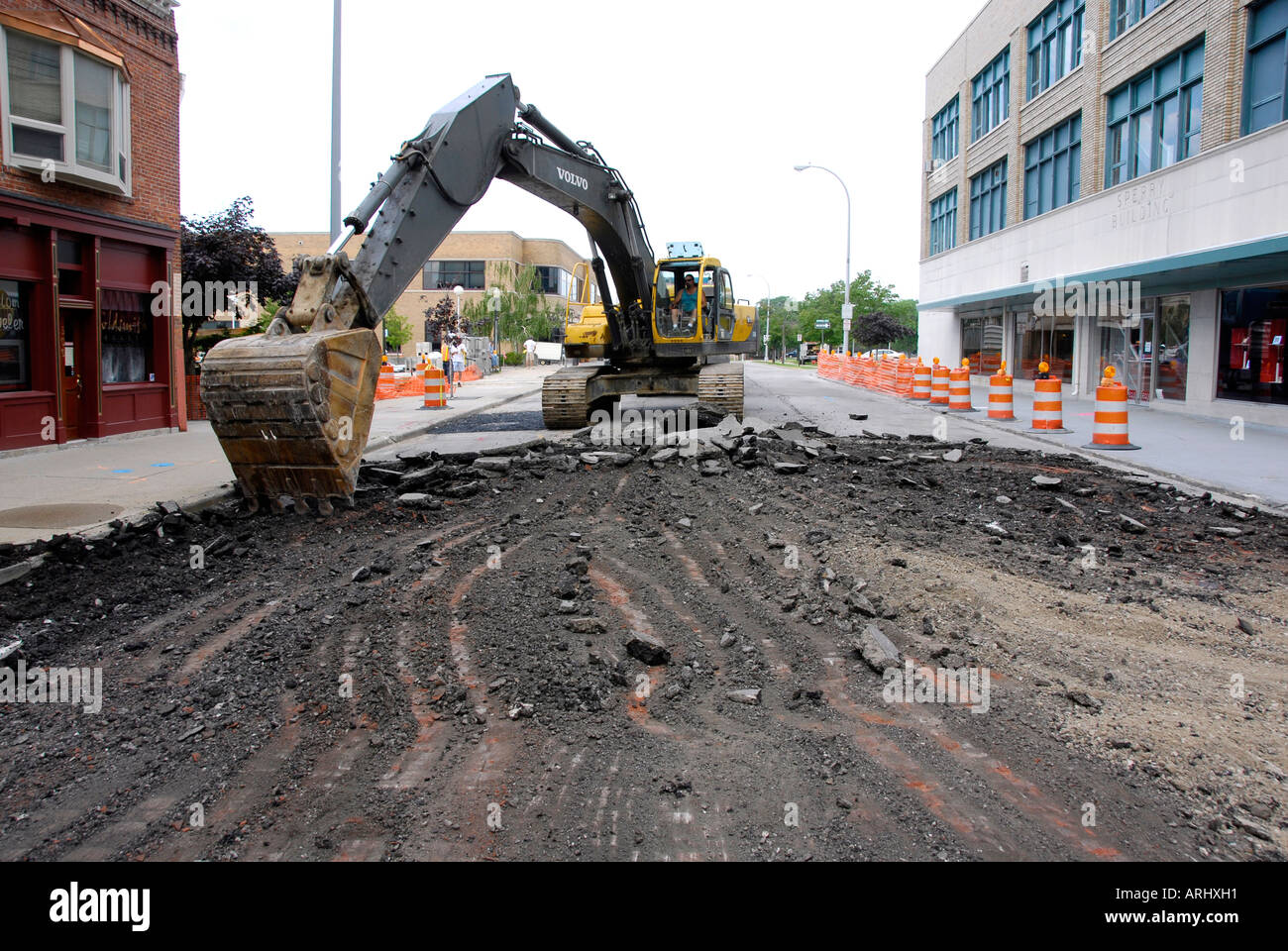 Roadway being torn up in preparation for resurfacing Stock Photo - Alamy