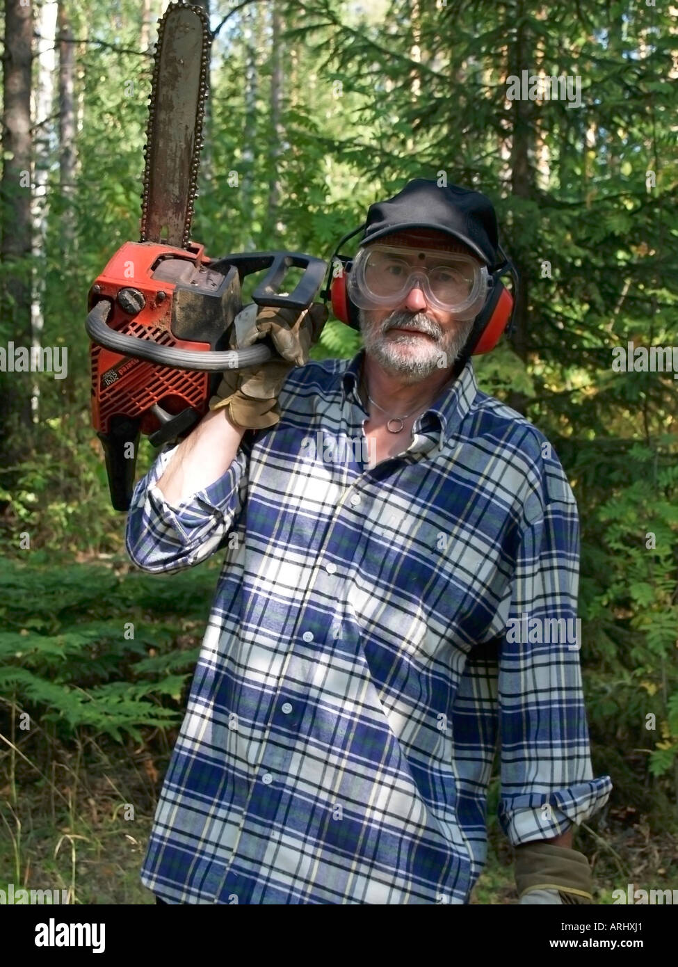 Forest workers with their tools hi-res stock photography and images - Alamy