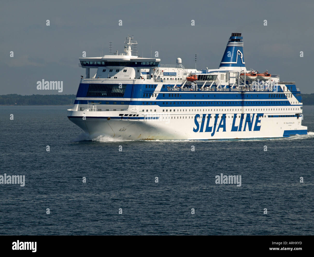 ferry of the shipping company Silja Line on Baltic Sea on the way from ...