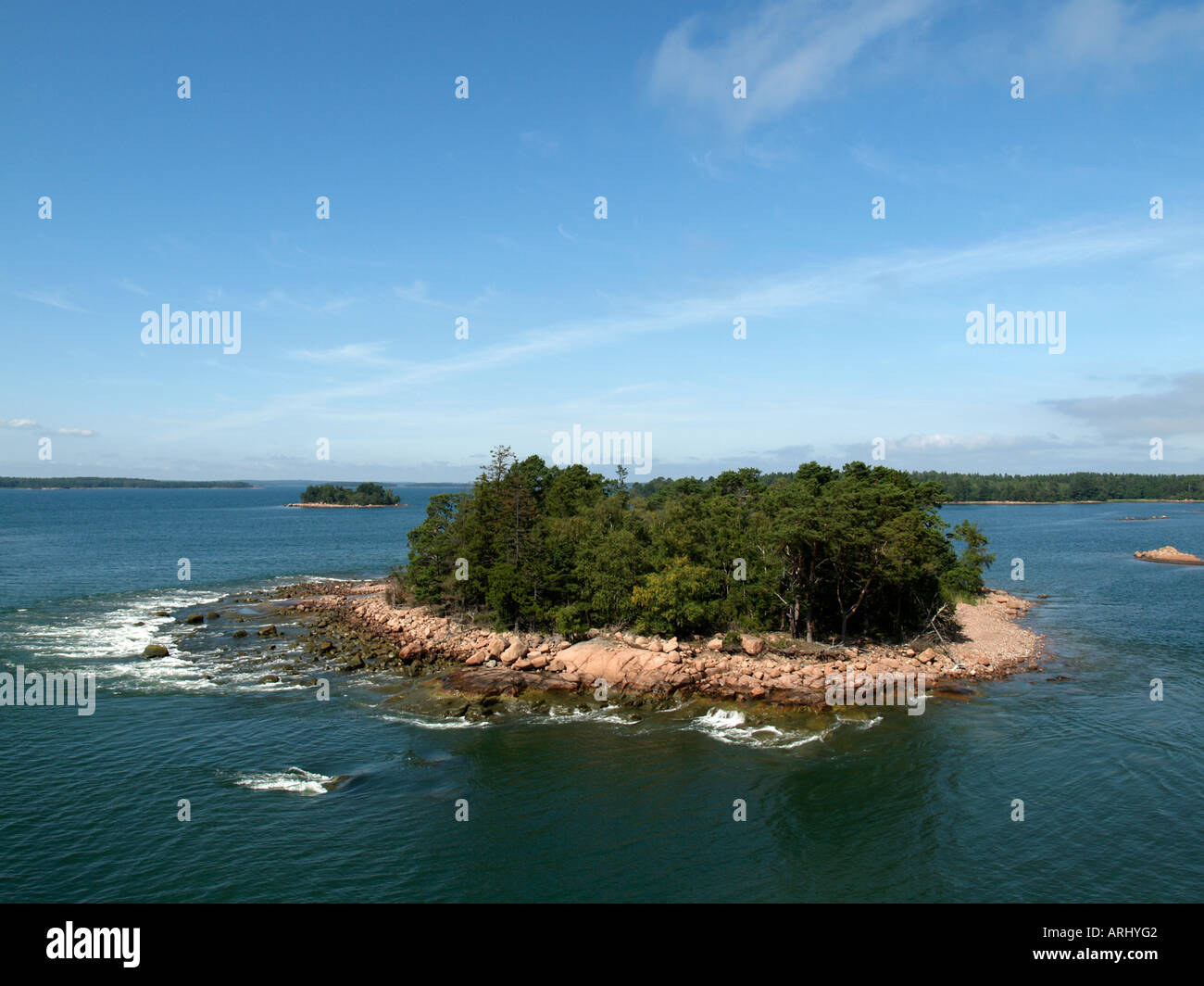little island skerry on Baltic Sea between Finland and Sweden in the ...