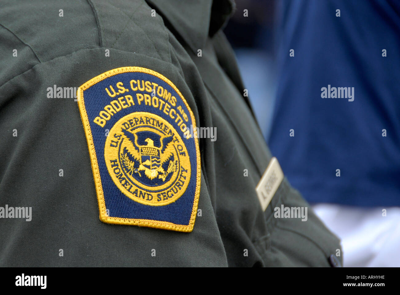 Border patrol Police on duty to keep order during an event Stock Photo ...