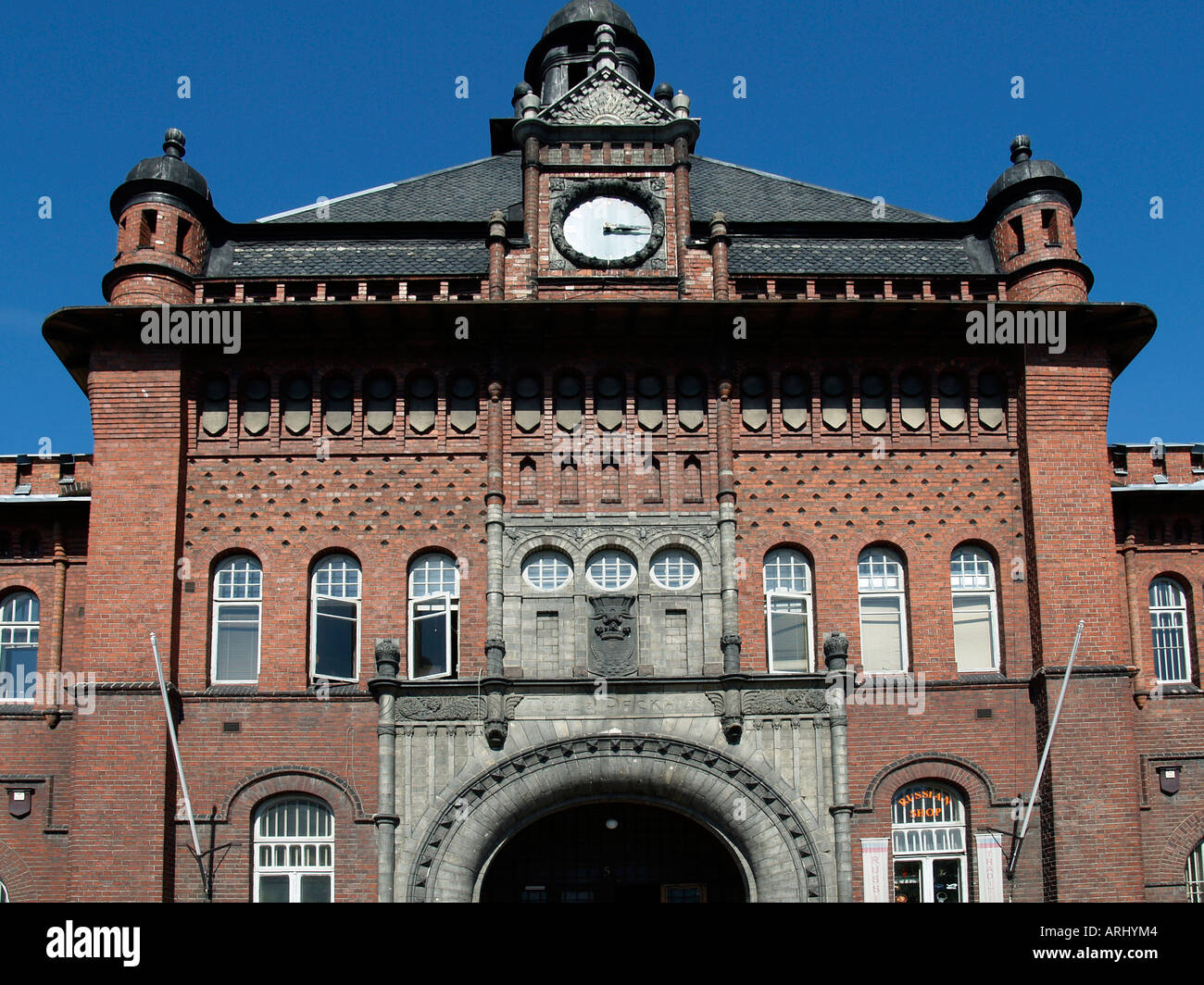 old former customs brick building at the harbour port of Helsinki Stock ...