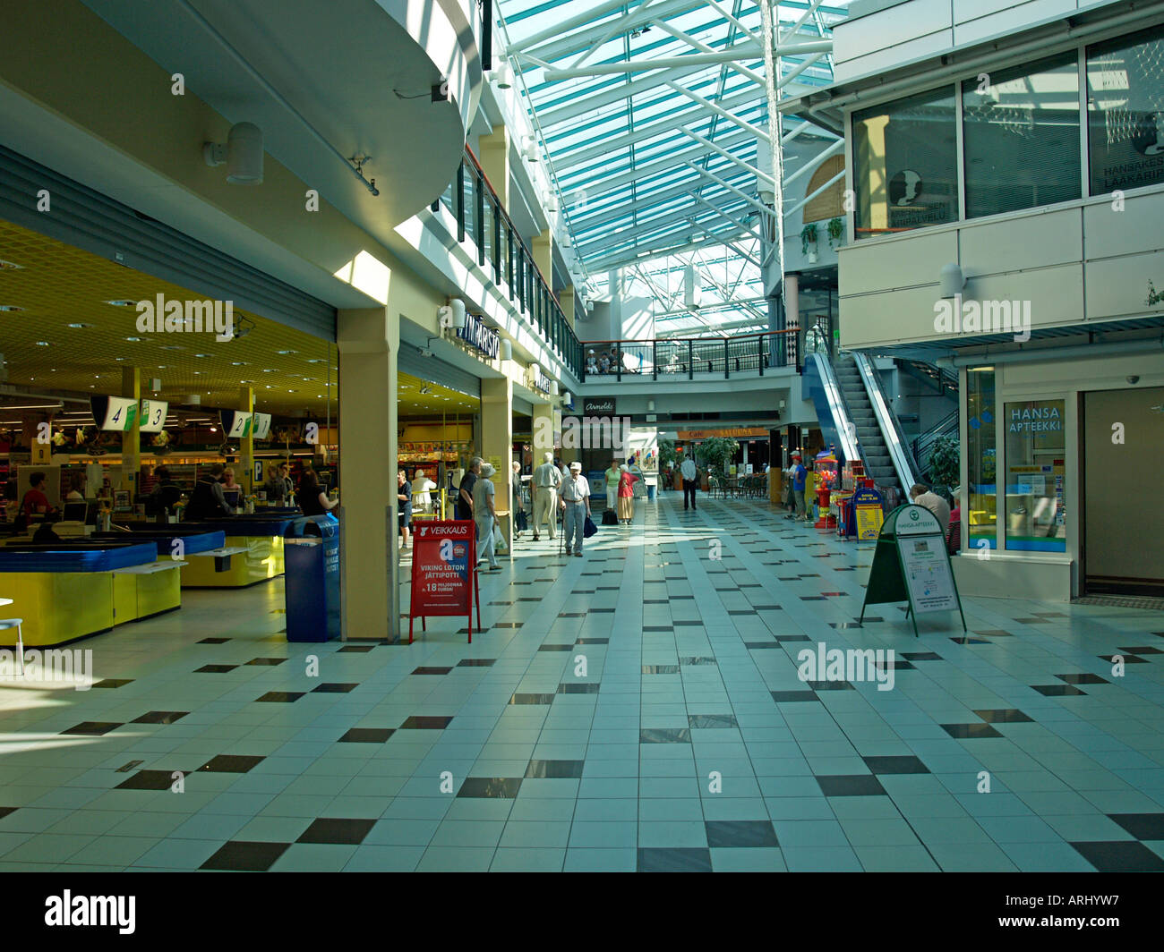 modern mall shopping passage center in Kouvola Finland Stock Photo - Alamy