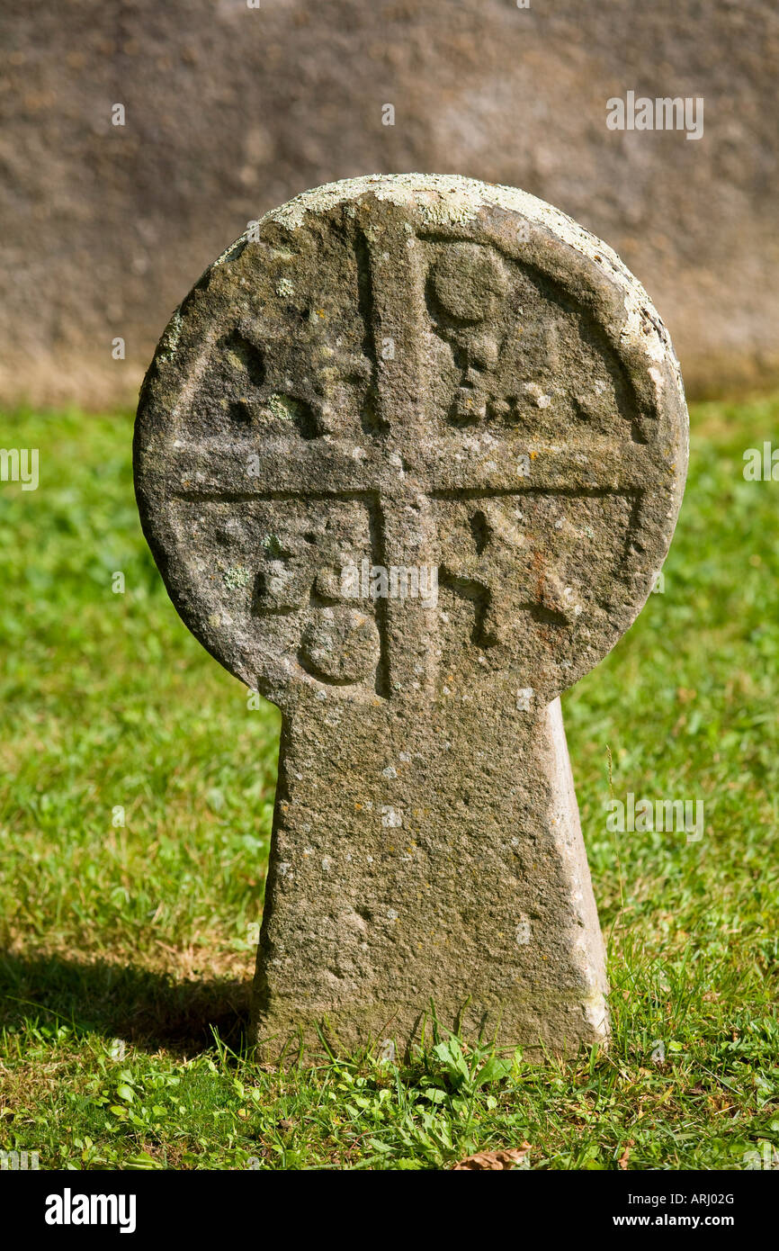 Ancient Basque gravestone in the cemetery of Espelette in France Stock ...