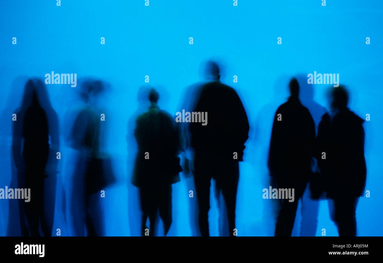 Silhouettes of people with ghost images Stock Photo - Alamy