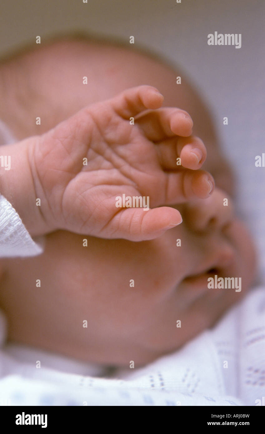Hand of a sleeping baby Stock Photo - Alamy