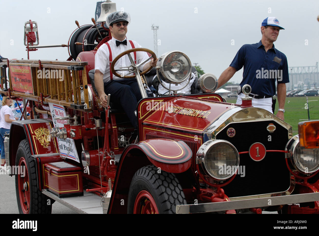 Historic red fire engine Stock Photo - Alamy