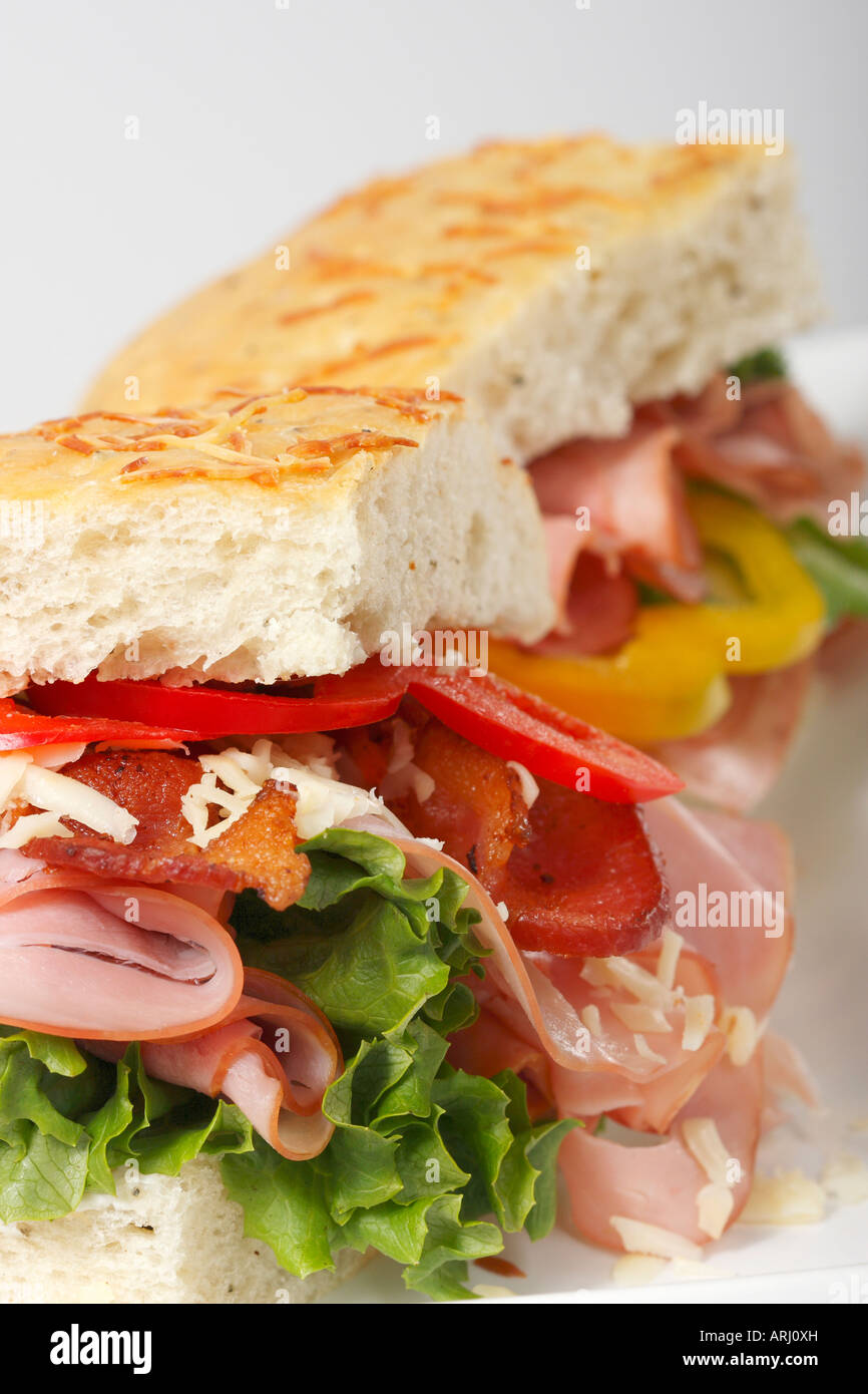 Ham sandwich plate isolated from above hi-res stock photography and ...