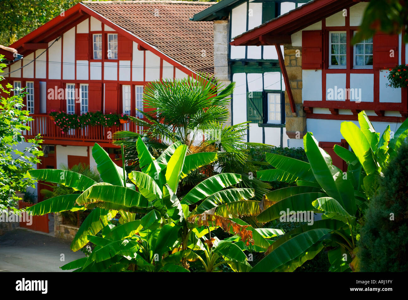 The village of Ainhoa in the Pays Basque in France Stock Photo - Alamy