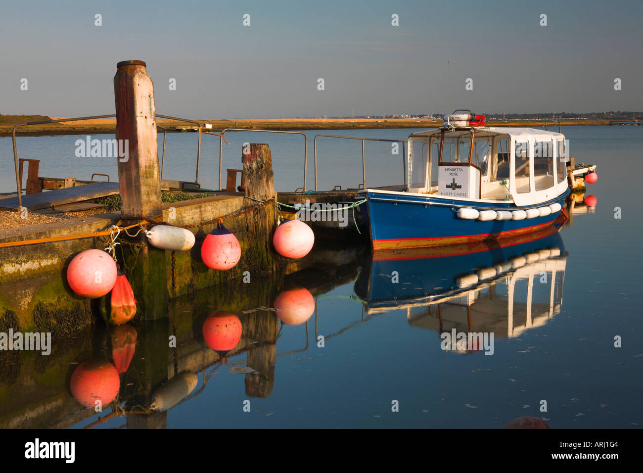 The tiny ferry Henrietta Rose which takes visitors to and from Hurst ...