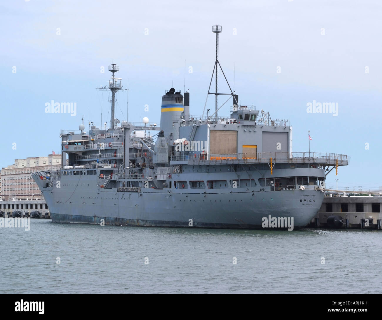 USNS Spica Combat Store Ship with Two Helicopter Hangars of United ...