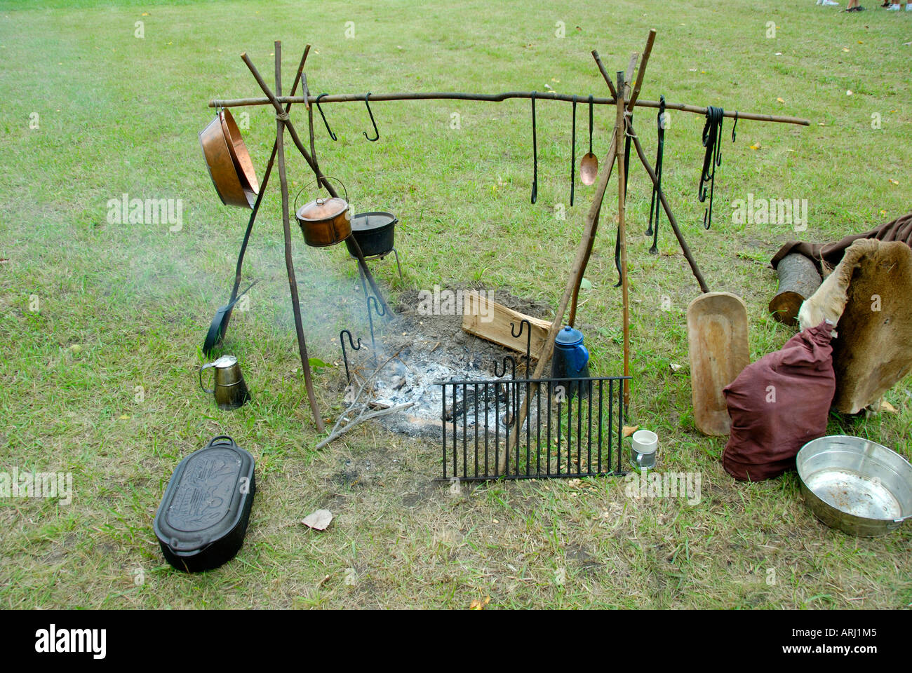 Early American life outdoors Stock Photo - Alamy