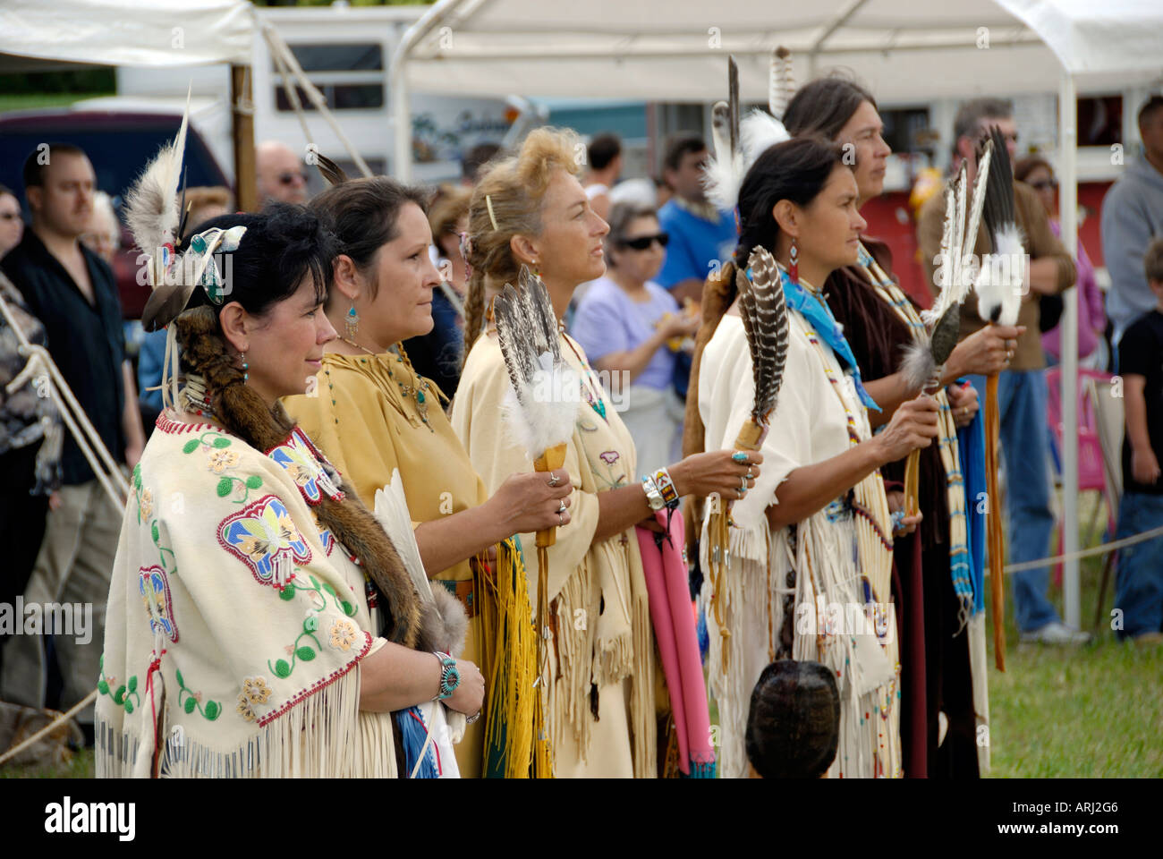 Chippewa and Pottawattamie Indians hold a powwow in southeast Michigan ...