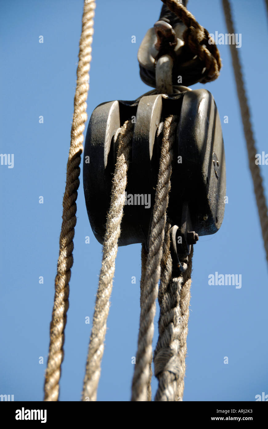 Pulleys on a boat hi-res stock photography and images - Alamy