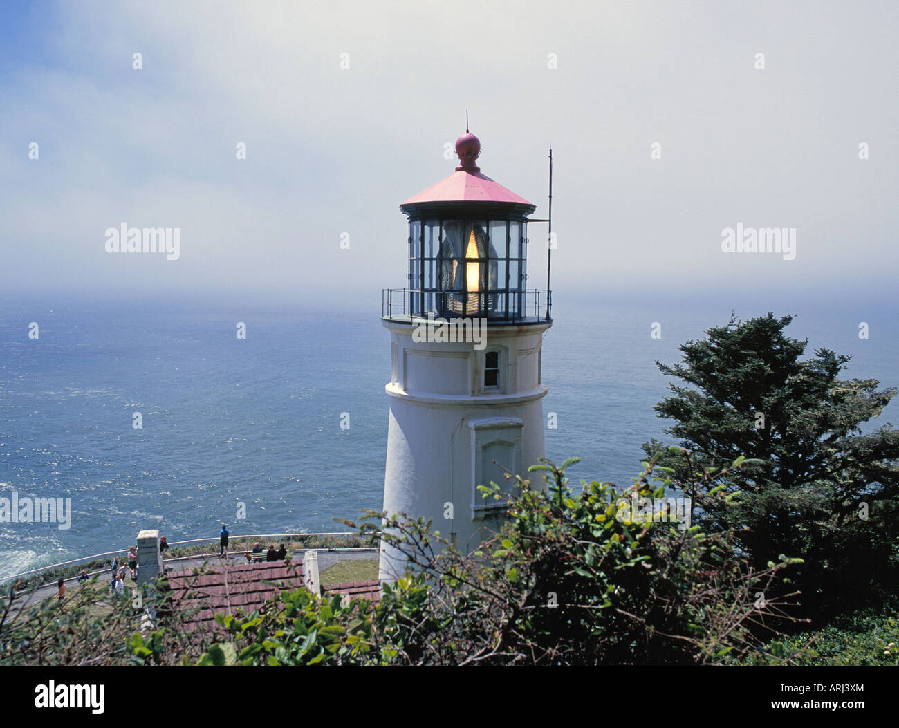 A view of Heceta Head Lighthouse on the coast north of Florence Oregon ...