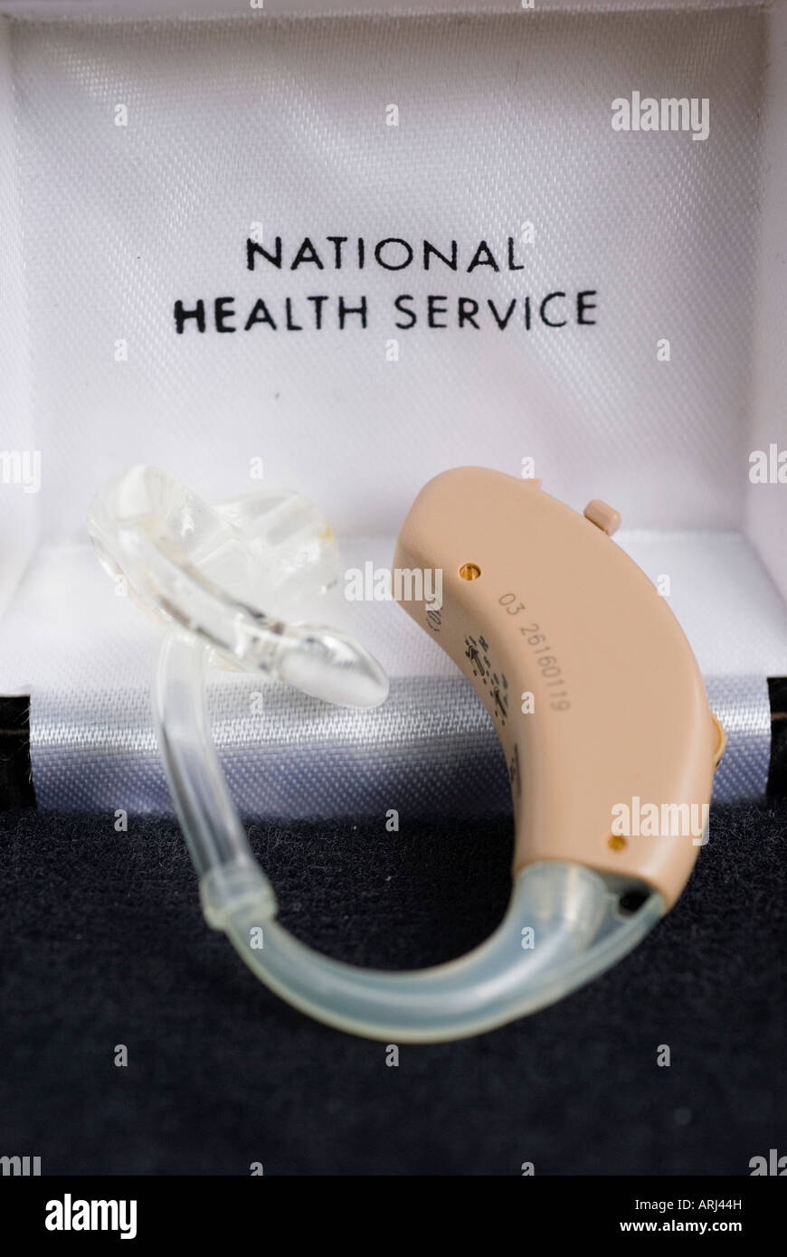 British Health Service Hearing Aid Stock Photo - Alamy