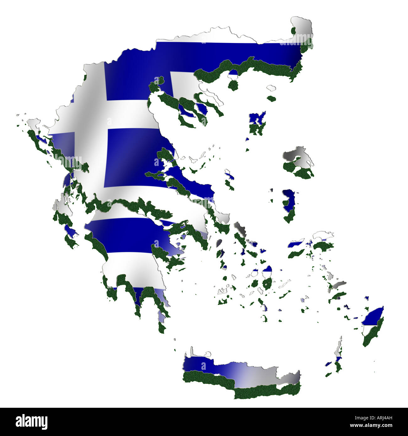 Outline map and flag of Greece Stock Photo - Alamy