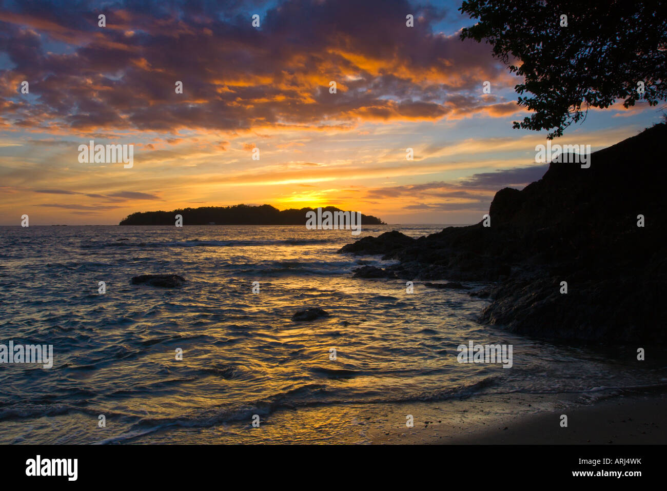 The sun setting behind Isla Santa Catalina photographed from Santa ...