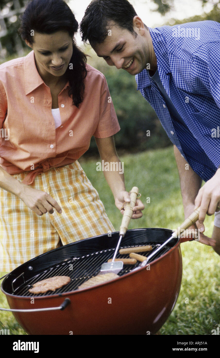Young Adult Couples Grill High Resolution Stock Photography and Images ...