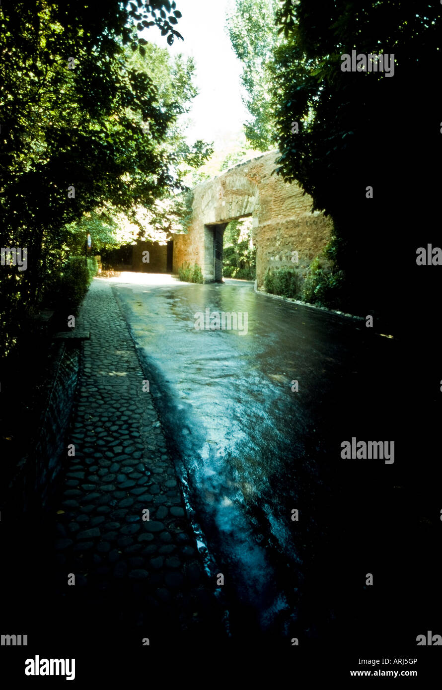 The wall outside the Alhambra in Granada Spain Stock Photo - Alamy