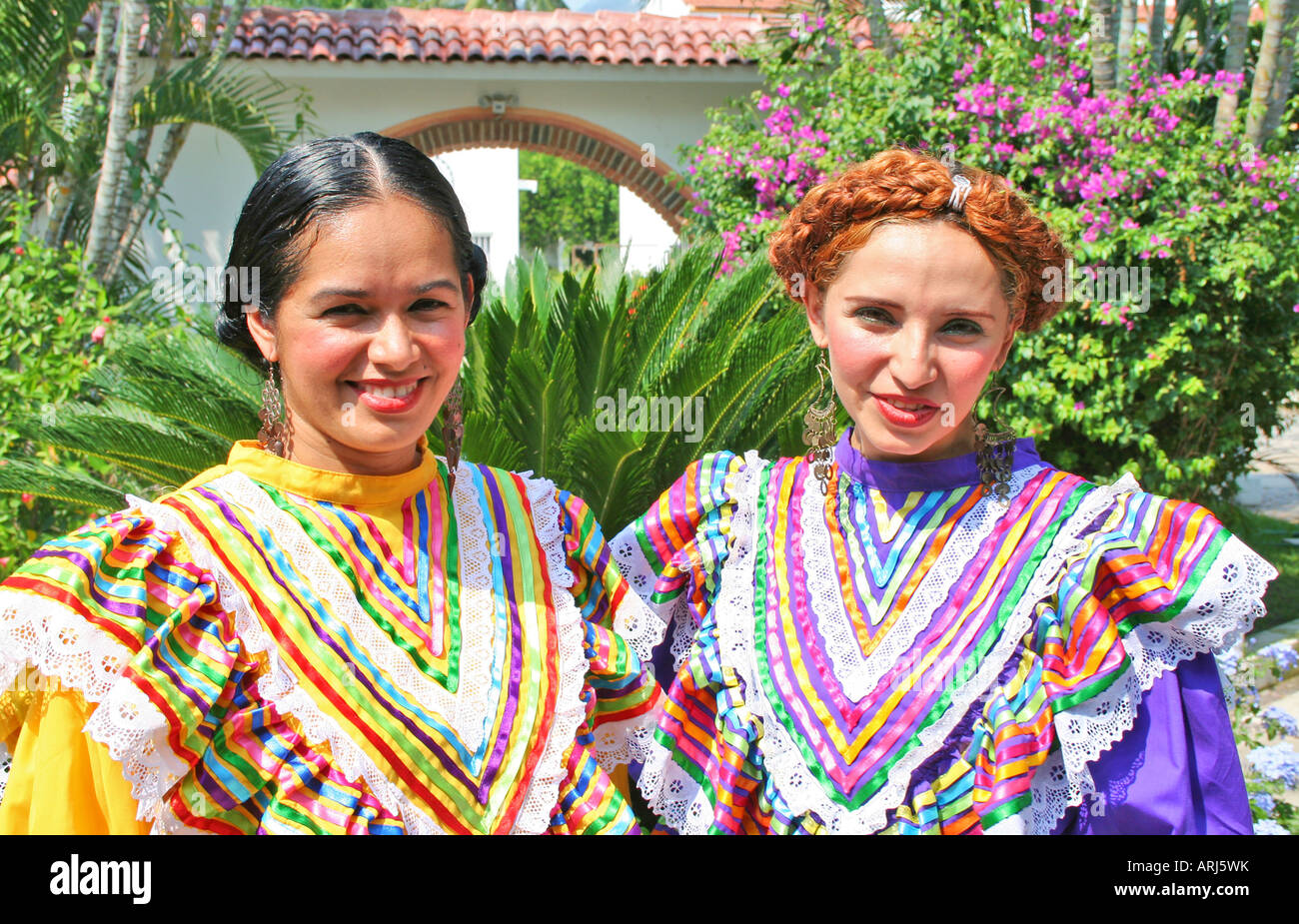 Pretty latin woman with tradition dance clothing Stock Photo - Alamy