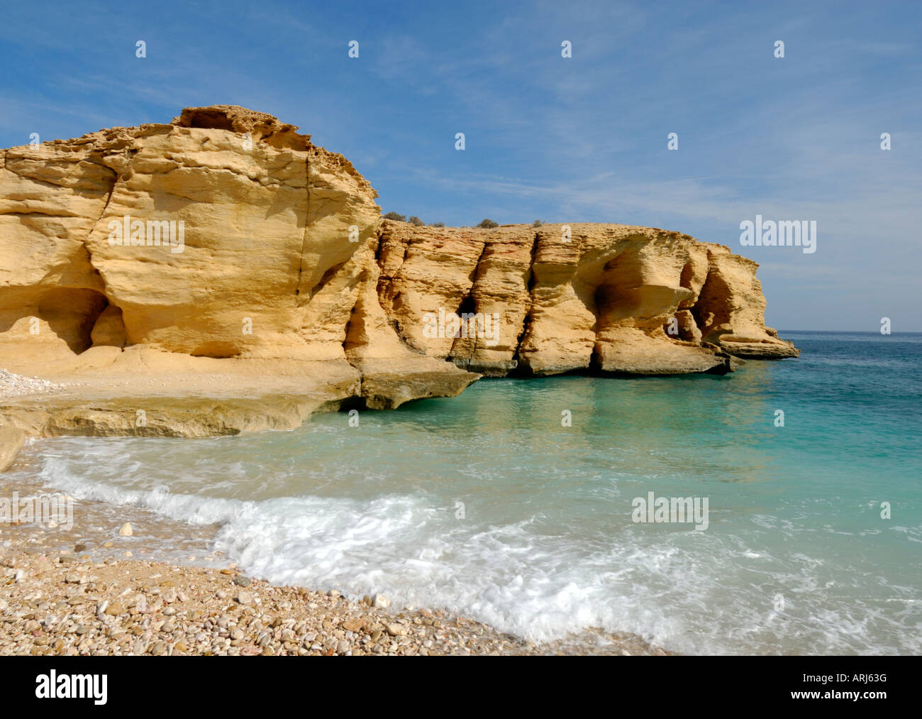 Oman - rocky coastline of Arabian Sea Stock Photo - Alamy