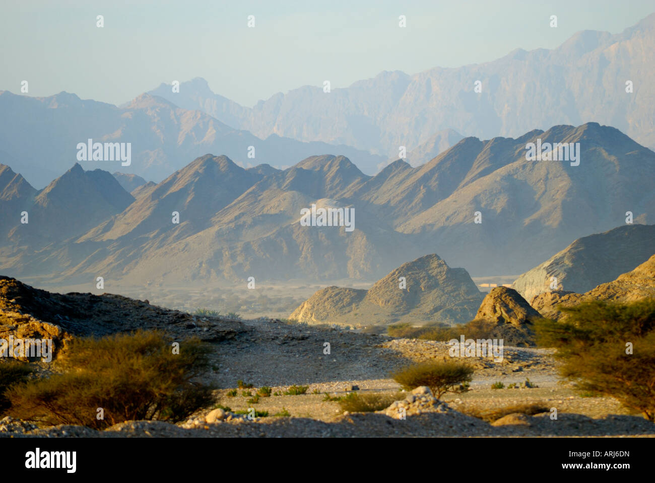 Hajar Mountains, early morning, Oman Stock Photo - Alamy