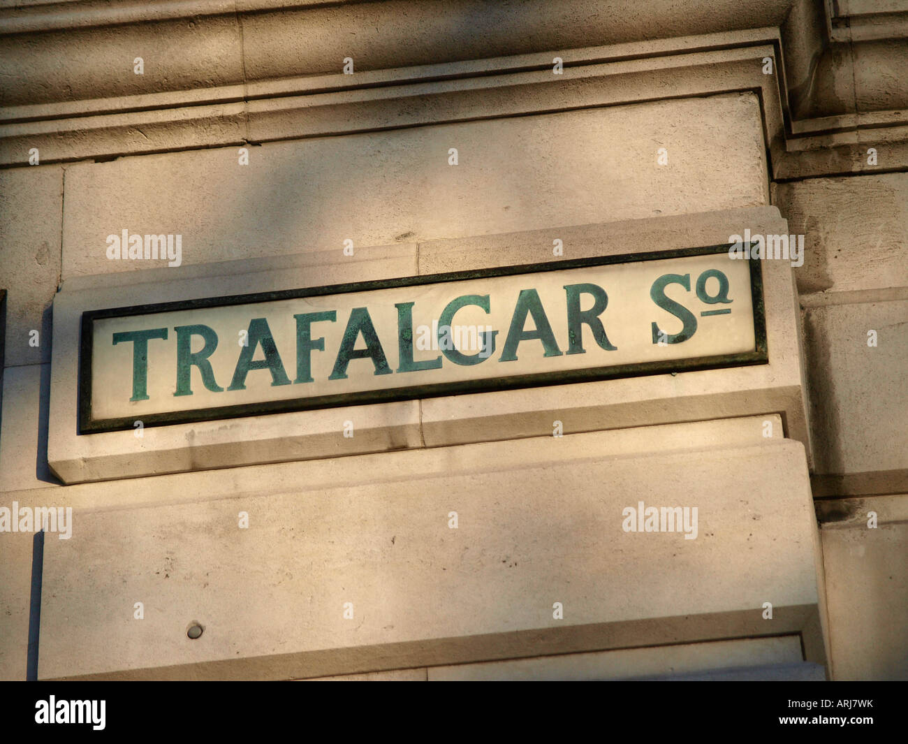 Trafalgar Square sign London england Stock Photo - Alamy