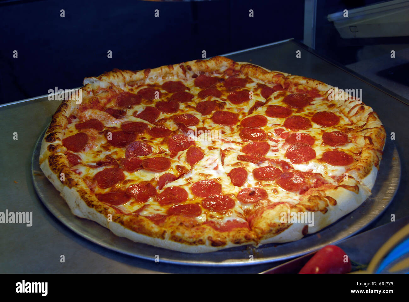 Pizza on sale in the food section at the Michigan State Fair Held at ...