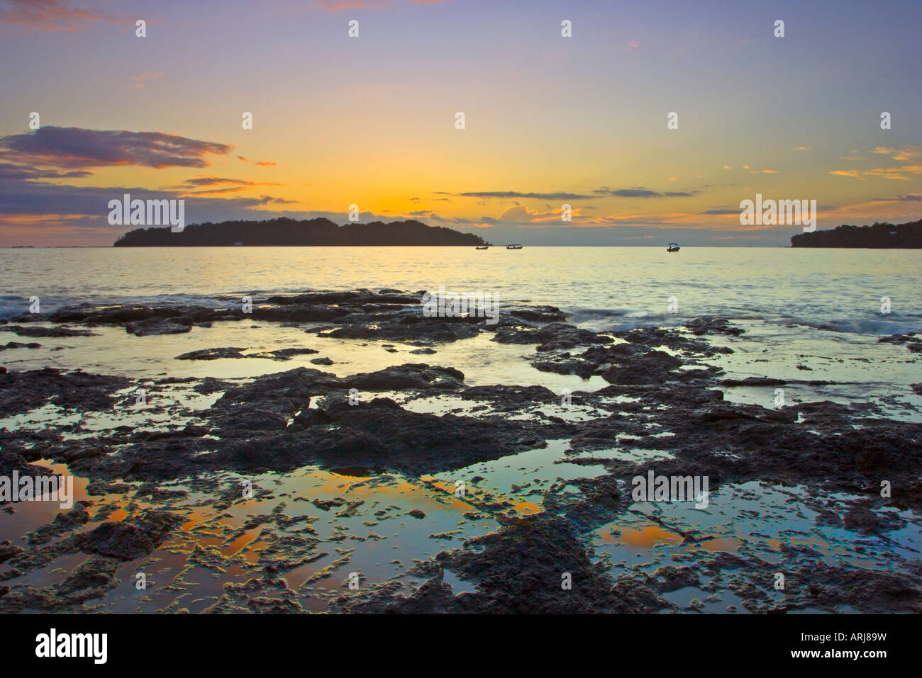 The sun setting behind Isla Santa Catalina photographed from Santa ...