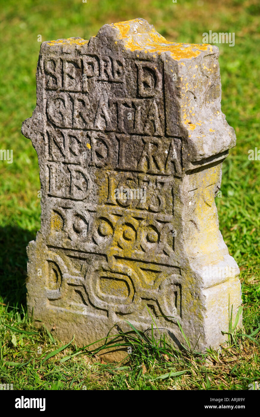 ancient Basque gravestone in the cemetery of Espelette France Stock ...