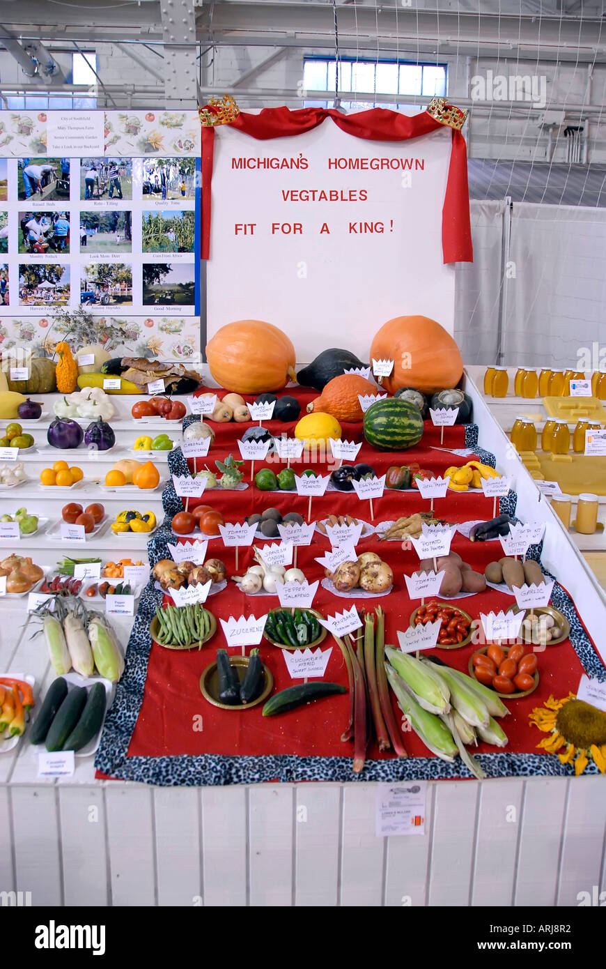 Michigan home grown vegetable and other products on display at the ...