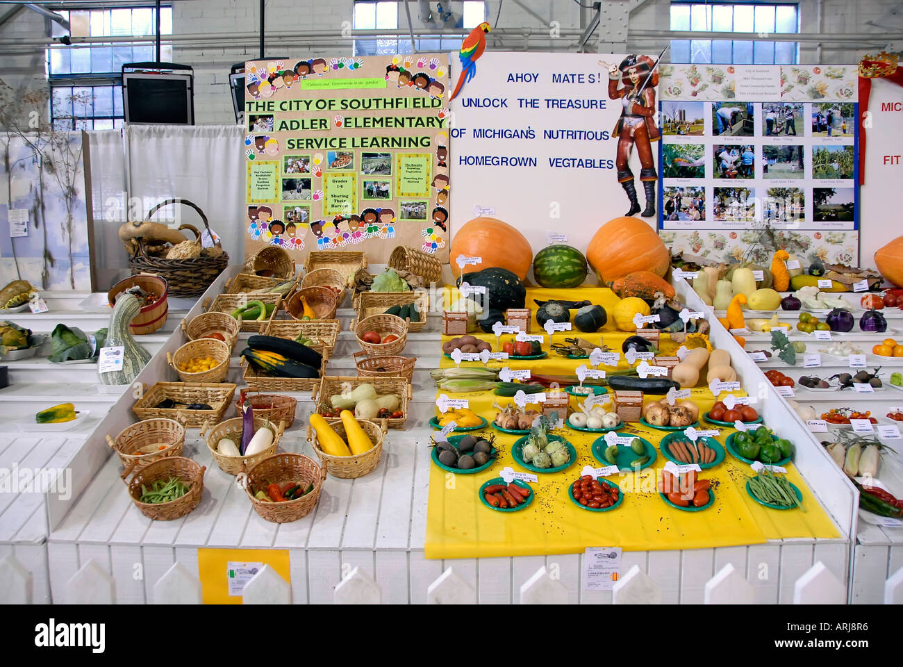 Michigan home grown vegetable and other products on display at the ...