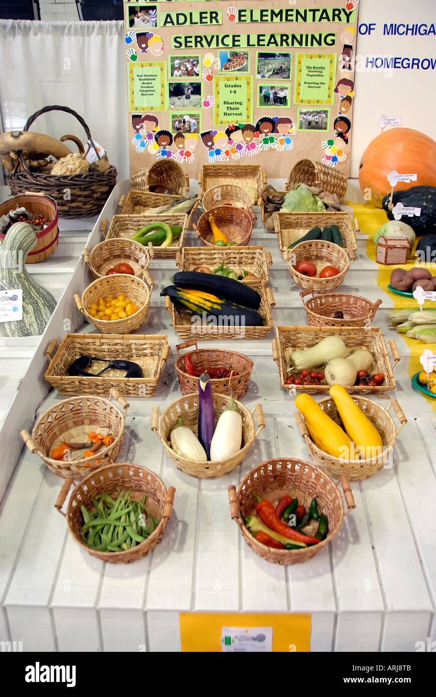 Michigan home grown vegetable and other products on display at the ...
