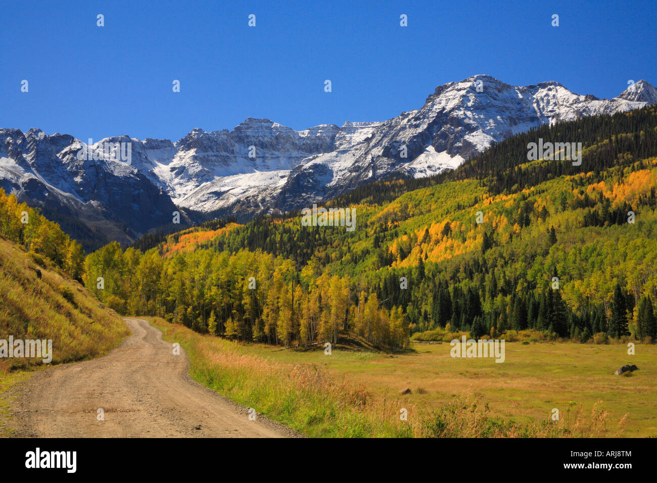 Sneffels Range, East Dallas Road, Ridgeway, Colorado, USA Stock Photo ...