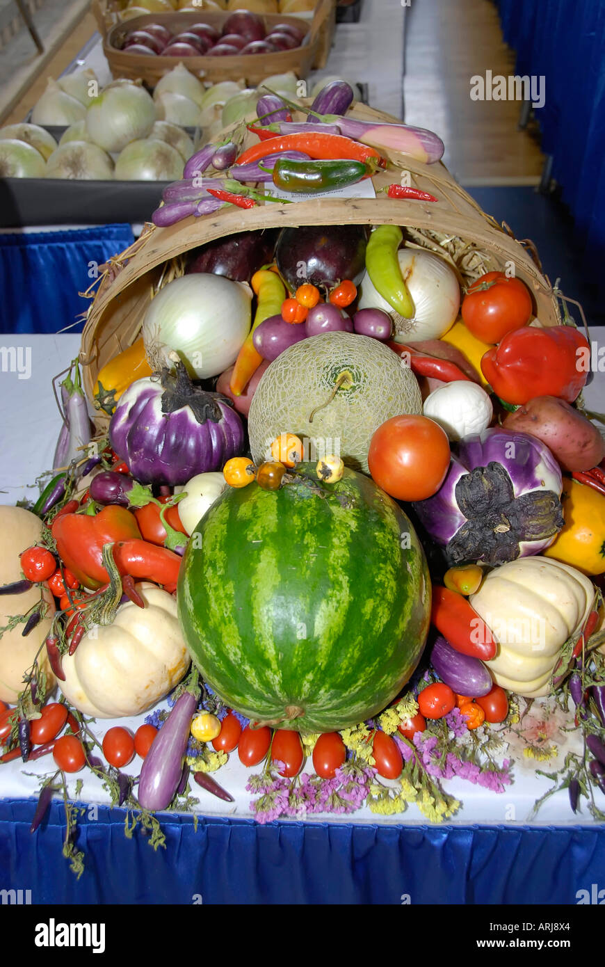 Michigan home grown vegetable and other products on display at the ...
