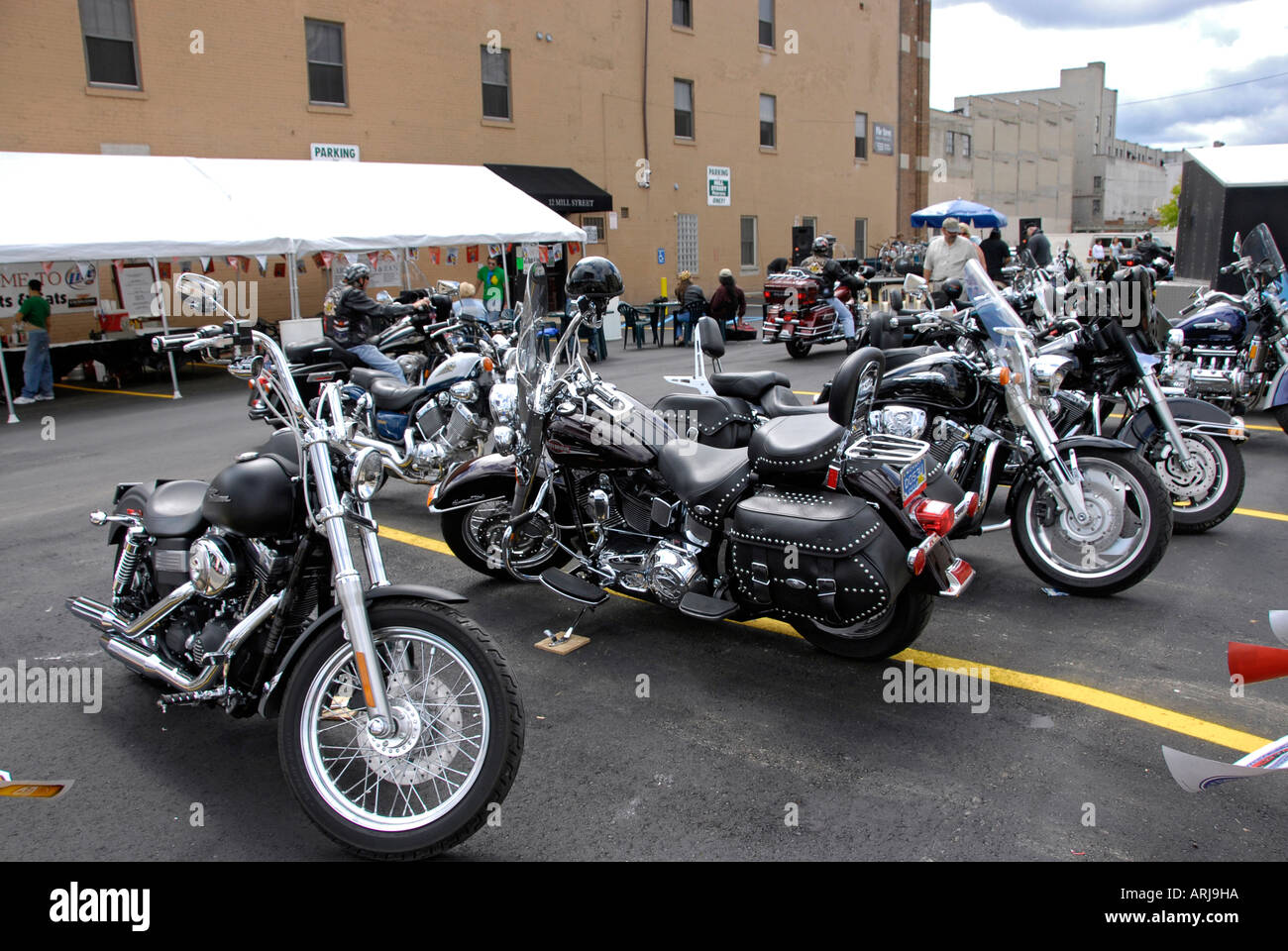 Parking lot for motorcycles Stock Photo - Alamy
