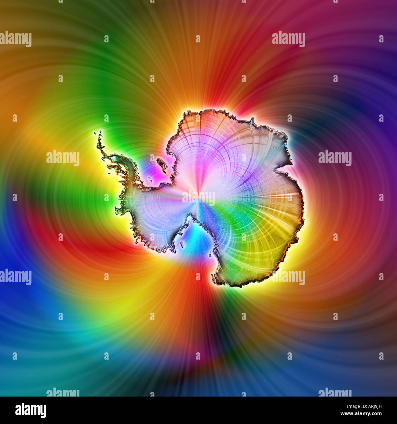 Ethereal glow and nebulous winds of color surrounding stylized ...