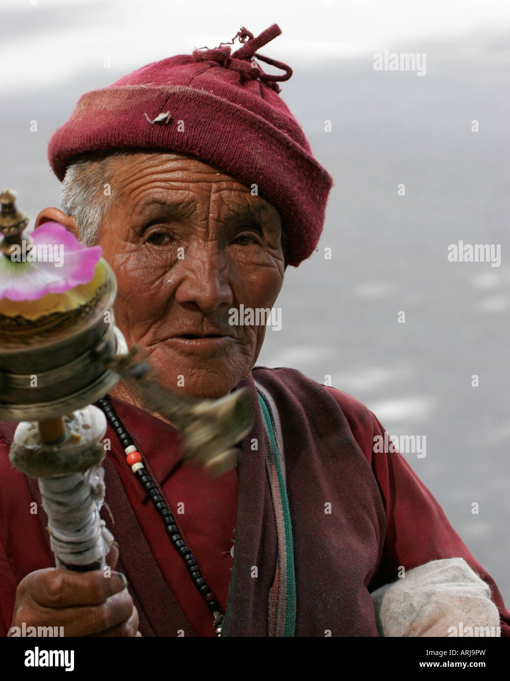 tibetan pilgrim on kora around potola palace,lhasa,tibet,china Stock ...
